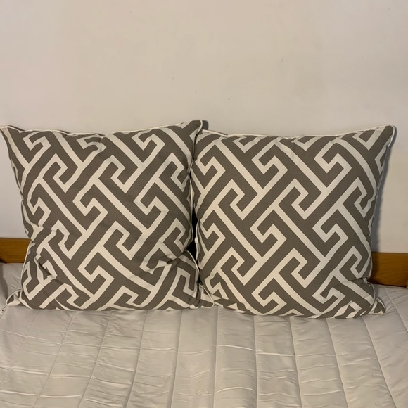 Threshold | Accents | 2 24 X 24 Pillows Gray And White Greek Key ...